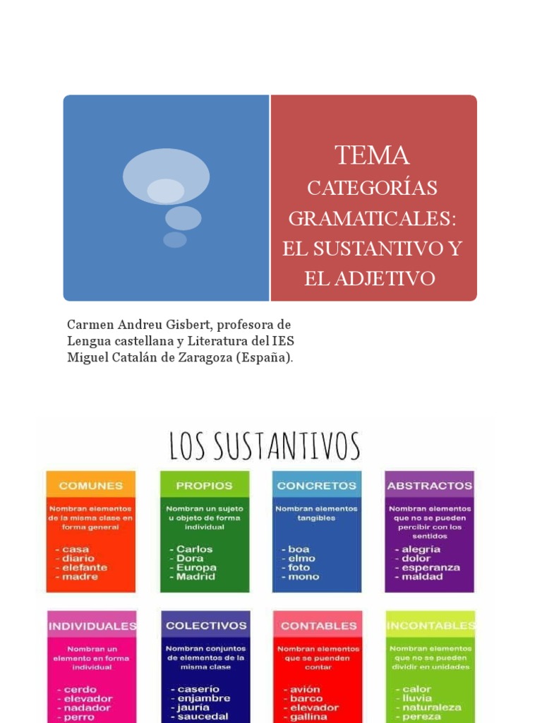 Gramática-Sustantivos y Adjetivos | PDF | Sustantivo | Adjetivo