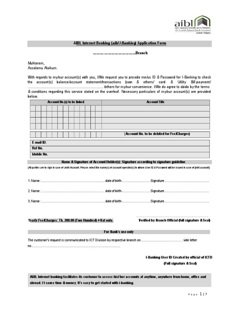 Ibanking Application Form With Terms Conditions PDF | PDF | Credit Card | Banks
