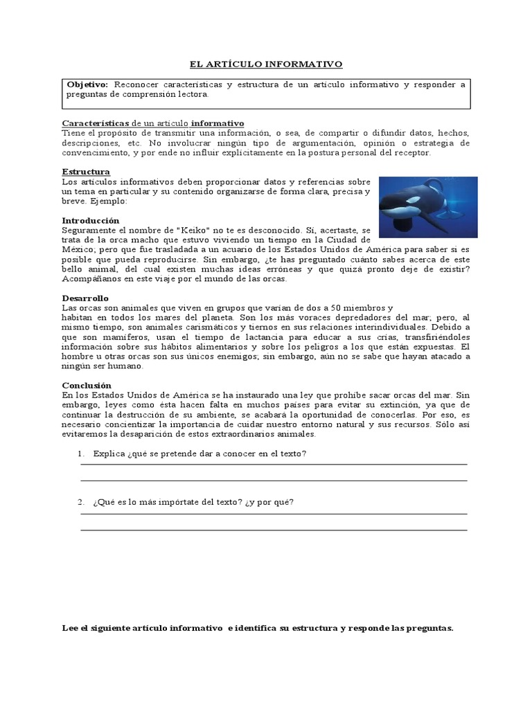 Cómo Leer Artículos Informativos | PDF | Información