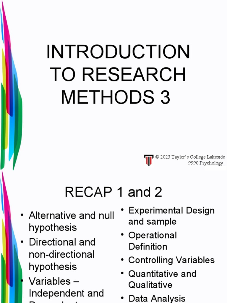 Introduction To Research Methods 3 | PDF | Experiment | Self Report Study
