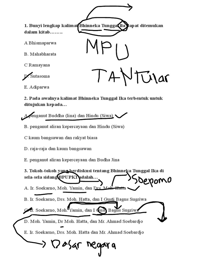Soal Bhinneka Tunggal Ika PDF | PDF