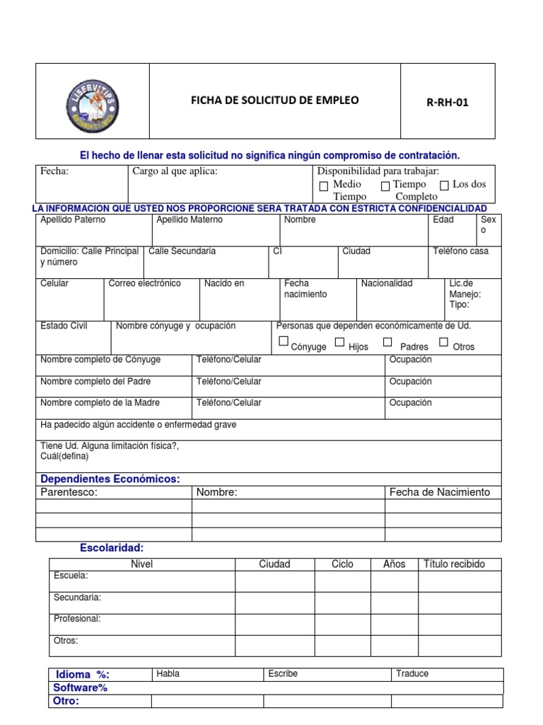 Formulario trabajo | PDF