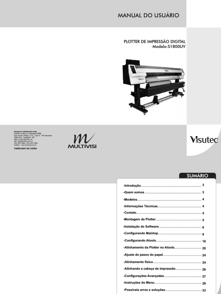 Manual Plotter de Impressao Digital S1800uv | PDF | Impressão | Microsoft Windows