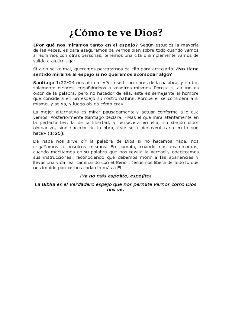 Cómo Dios nos ve según la Biblia | PDF