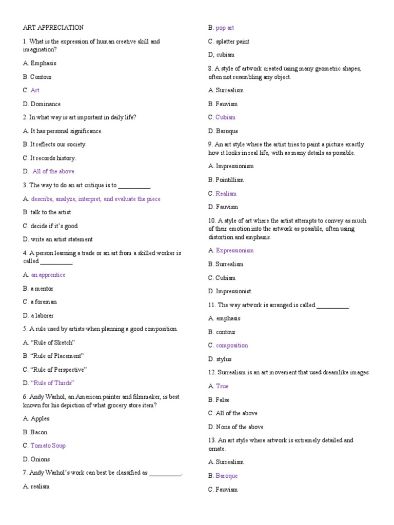 ART APPRECIATION Let Reviewer | PDF | Paintings | Impressionism