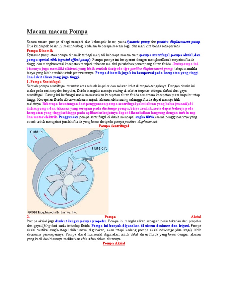 Jenis-jenis Pompa dan Fungsinya | PDF