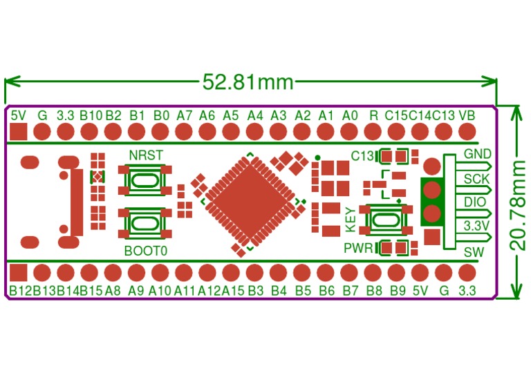 4877 Pinout original-dimensions-STM32F411CEU6 WeAct Black Pill V2.011 ...