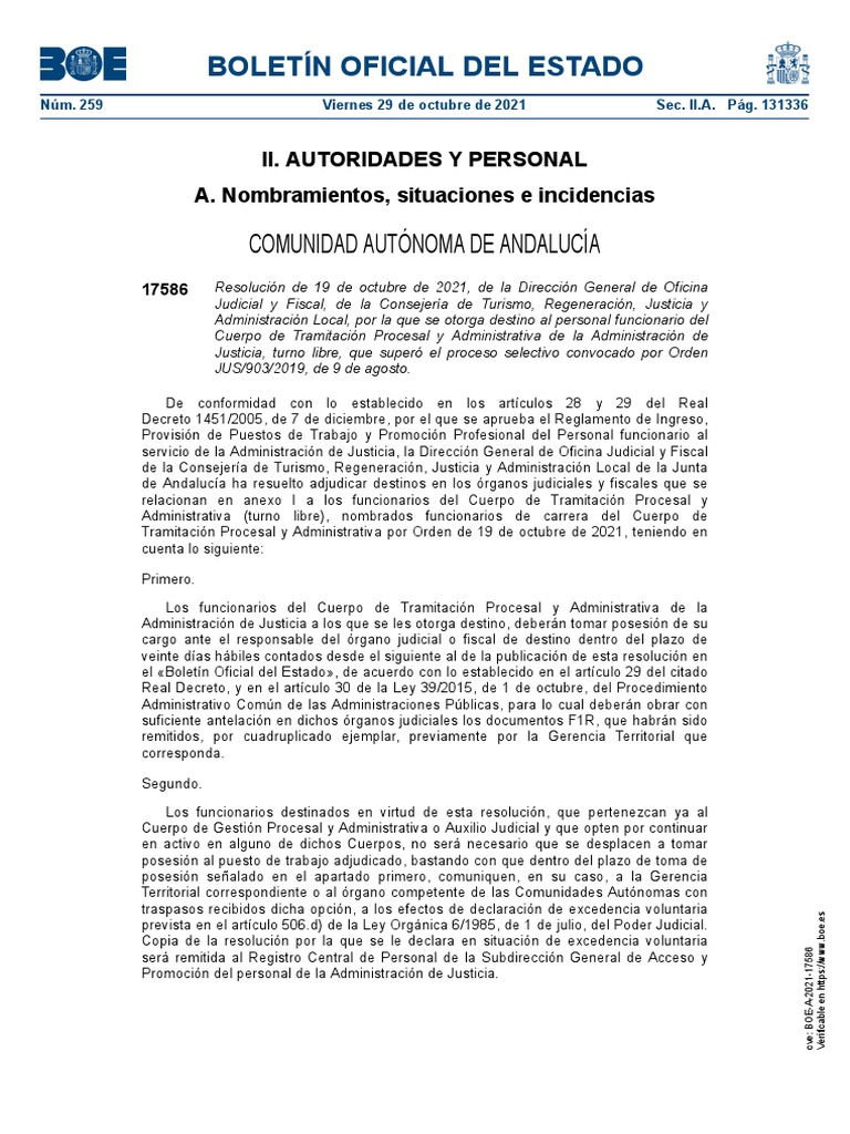 Boe A 2021 17586 PDF | PDF | Ley procesal | Judicaturas