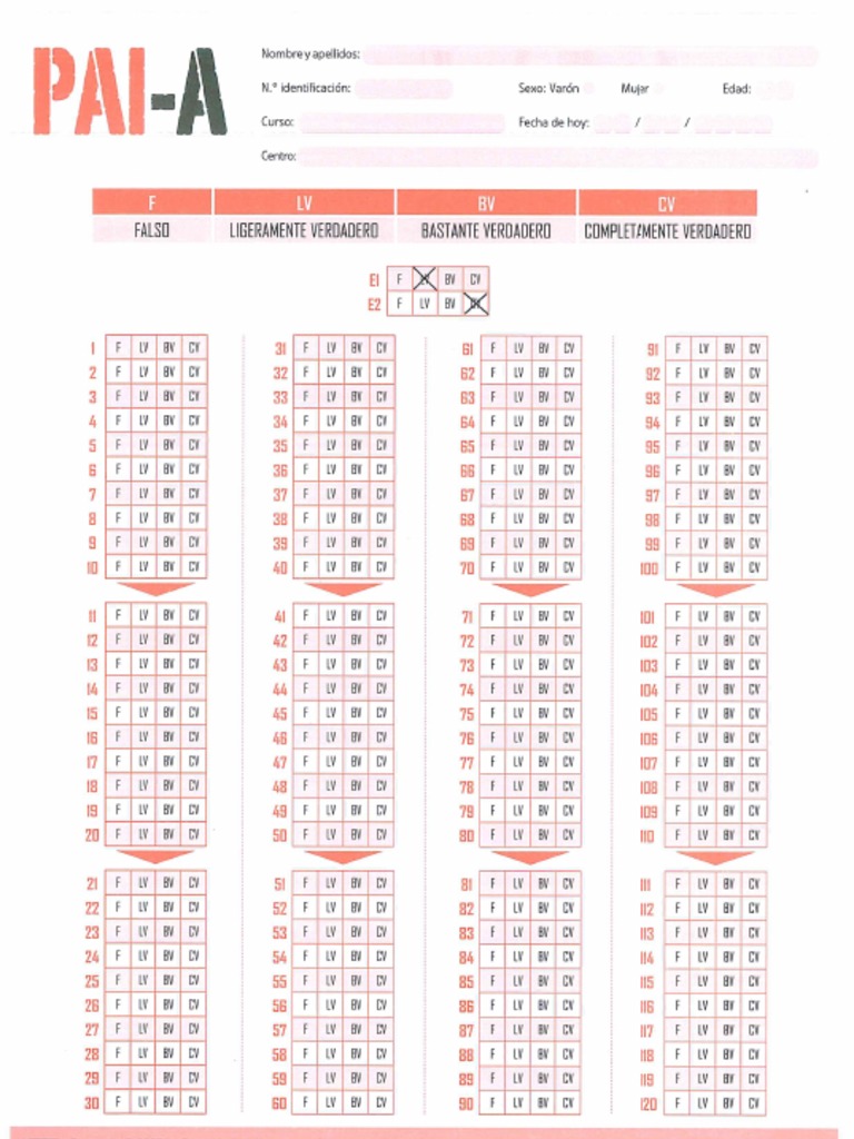 Hoja de Respuestas PAI A | PDF