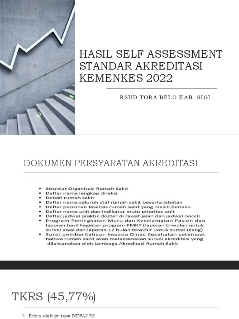Hasil Self Assessment Standar Akreditasi Kemenkes 2022 Rsud Torabelo | PDF