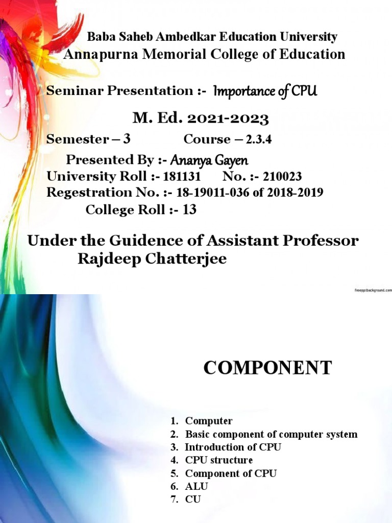 CPU Essentials for Education Majors | PDF | Teaching Methods ...