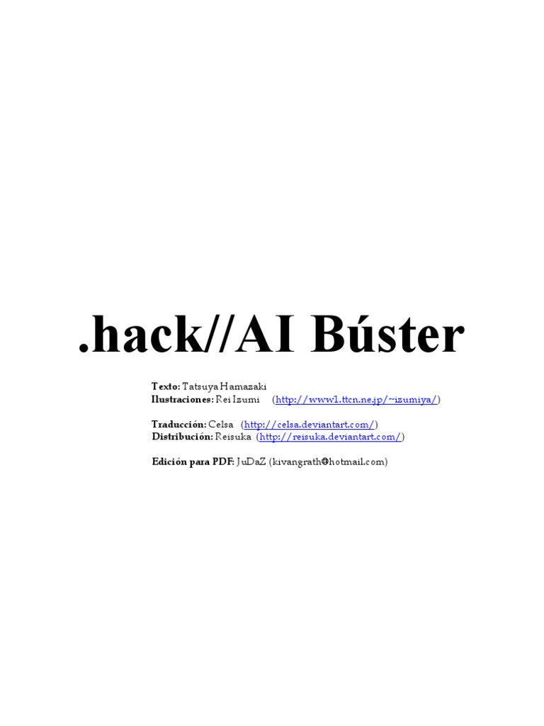 (Dot) Hack - Ai Buster | PDF | Demonios | Espada