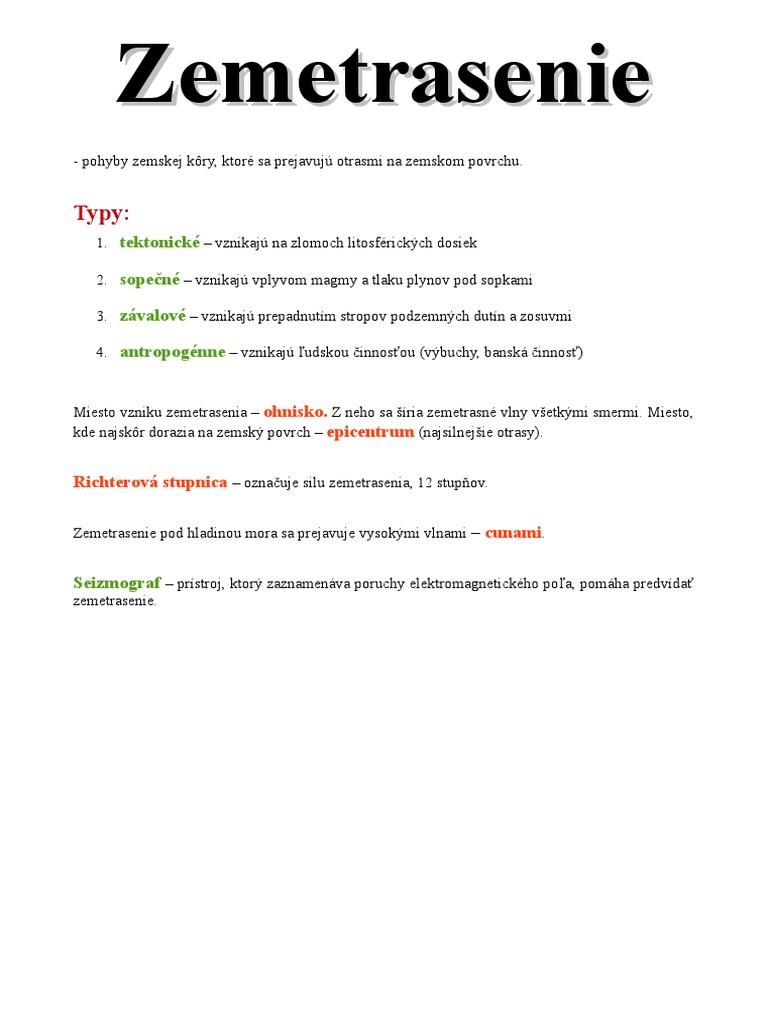 Zemetrasenie Odt | PDF