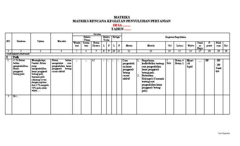 Matriks Programa | PDF