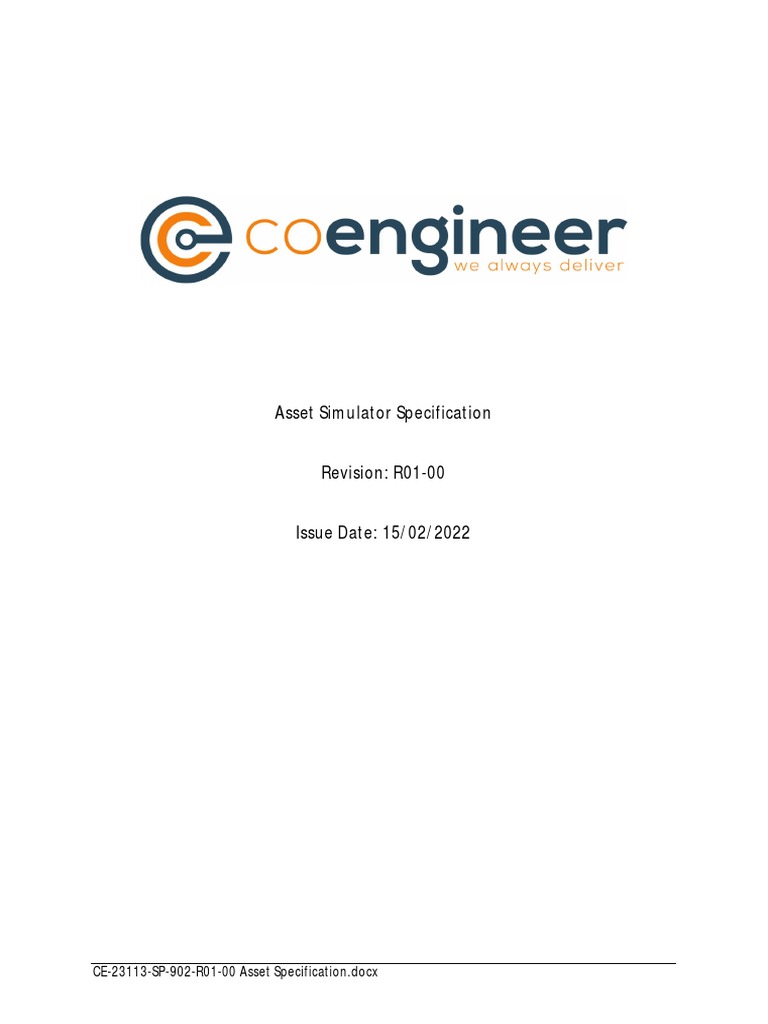 CE-23113-SP-902-R01-00 Asset Specification | PDF | Booting | Traffic