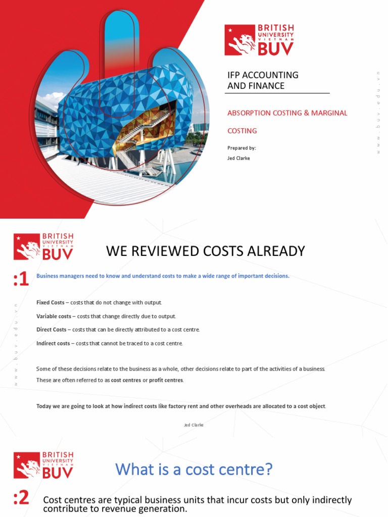 Absorption Costing & Marginal Costing PDF | PDF | Cost Accounting | Cost