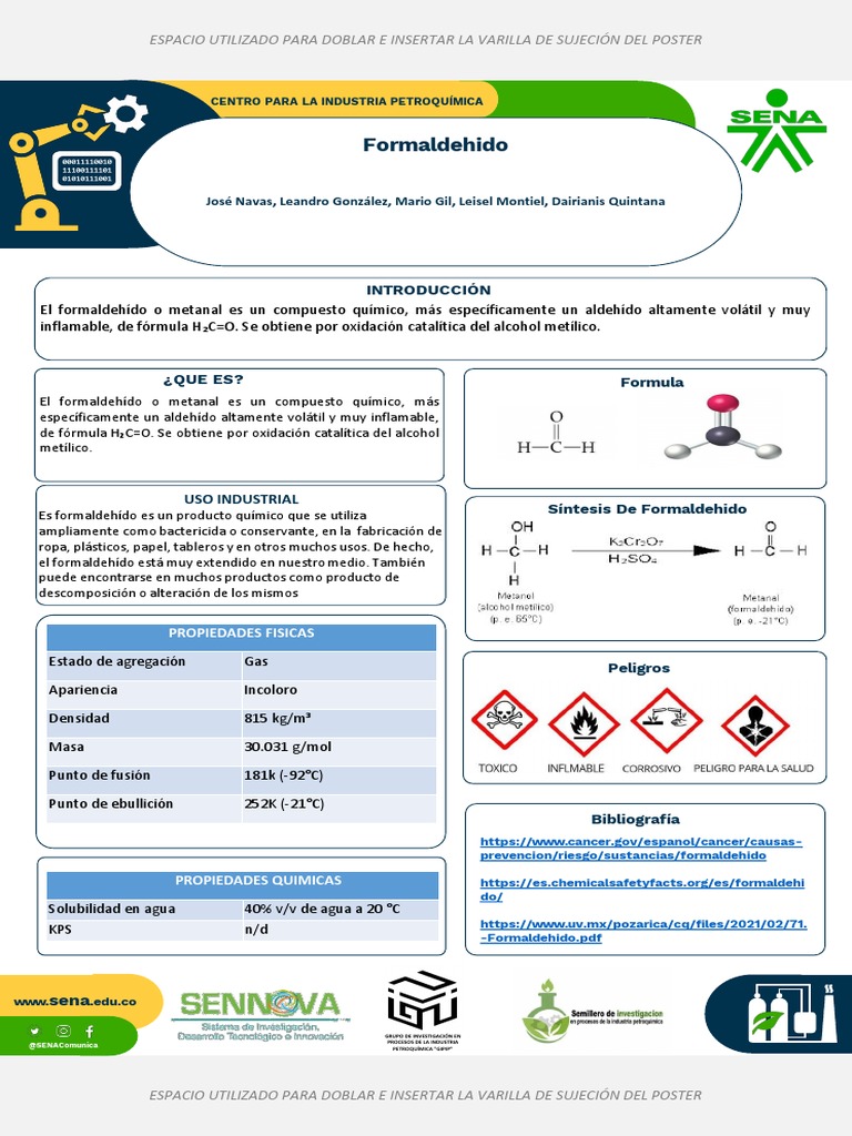 Poster Formaldehido 22 PDF | PDF | Formaldehído | Química