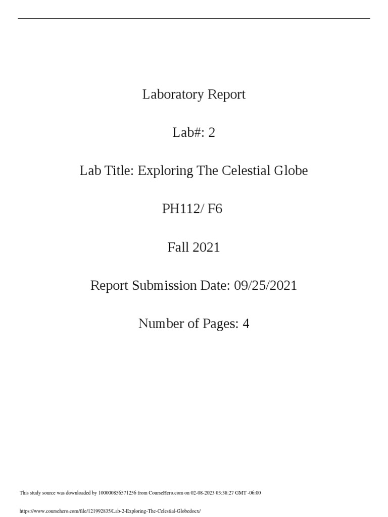 Lab 2 Exploring The Celestial Globe | Download Free PDF | Cartography | Astronomy