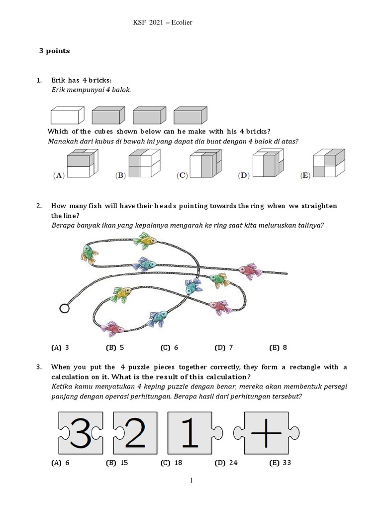 Ikmc 2021 - Ecolier PDF | PDF