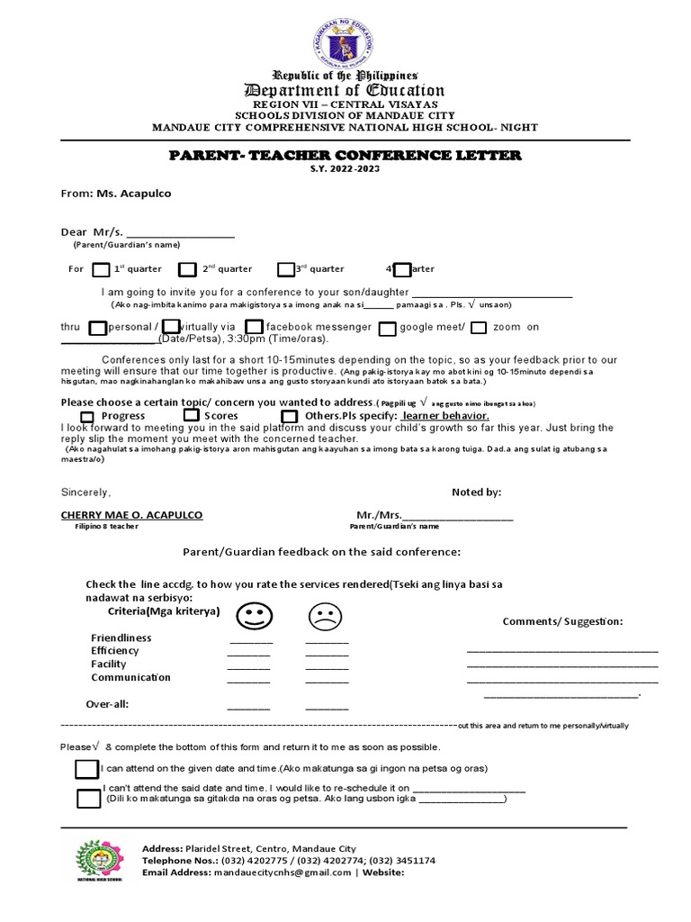 Parent TeacherConference | PDF