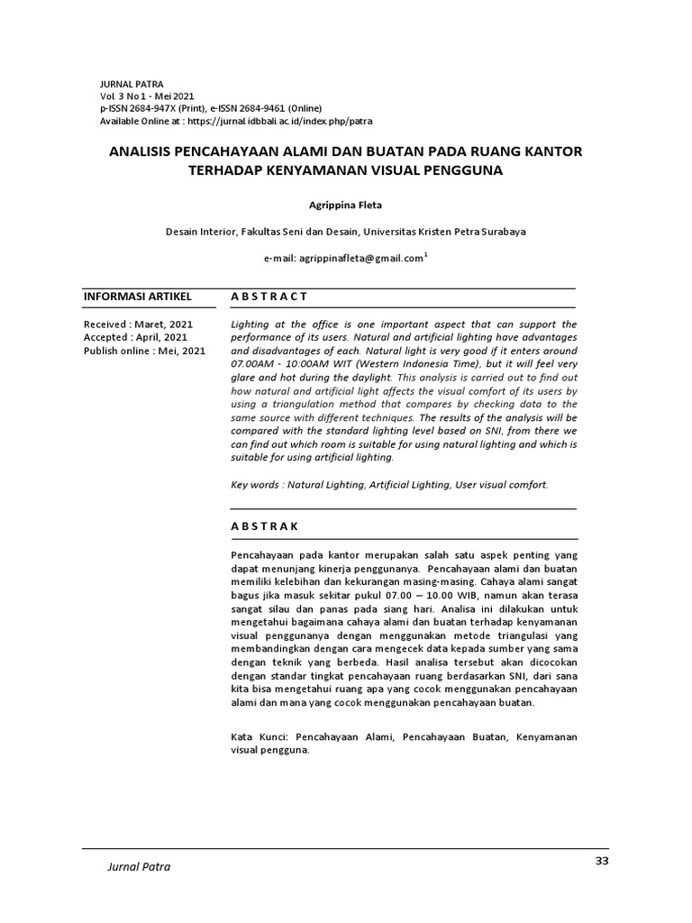 Art. Pencahayaan Alami Dan Buatan | PDF | Sains & Matematika | Komputer