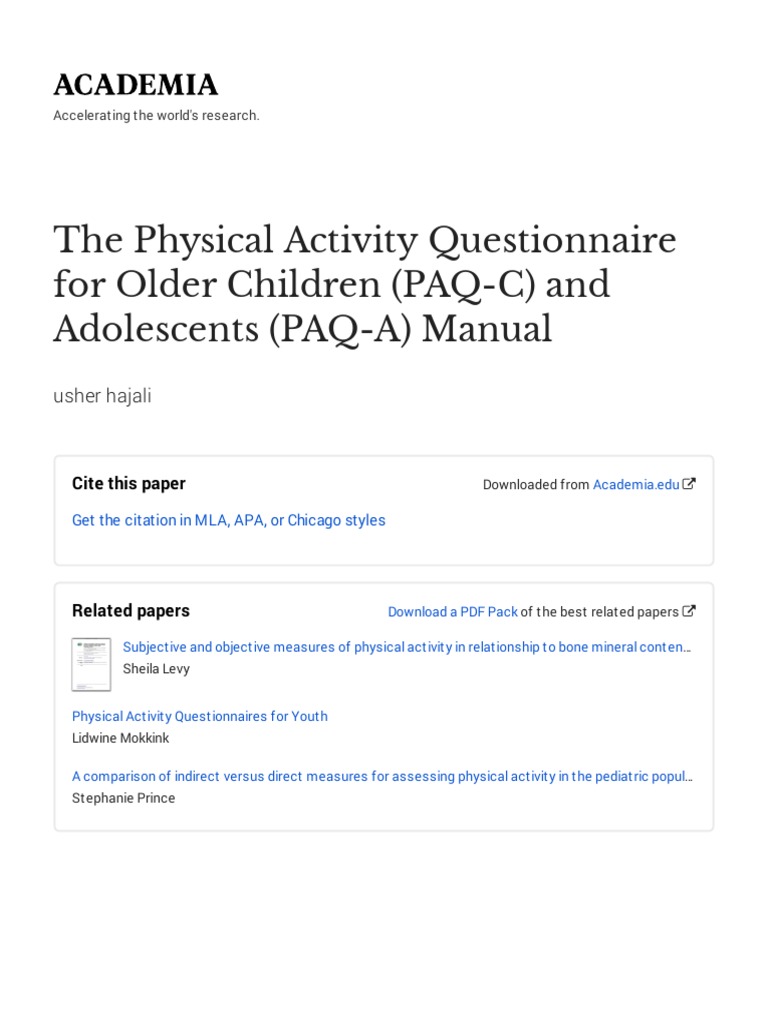 Paq-A and Paq-C | PDF | Cardiovascular Diseases | Obesity