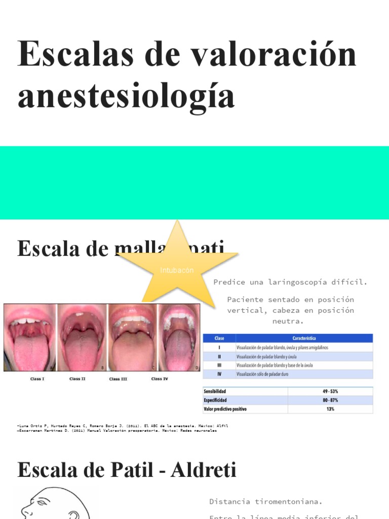 Escalas de Valoración en Anestesiología | PDF | Medicina CLINICA ...