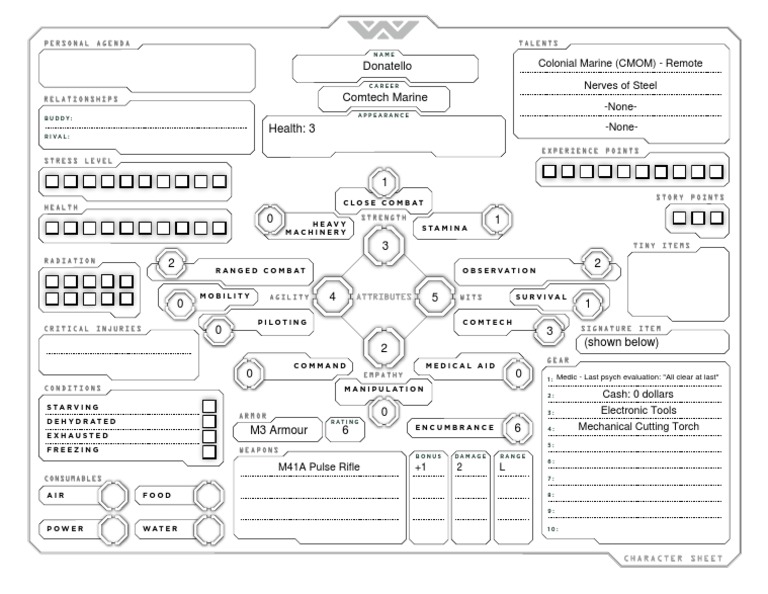 Alien RPG - Comtech Marine | PDF