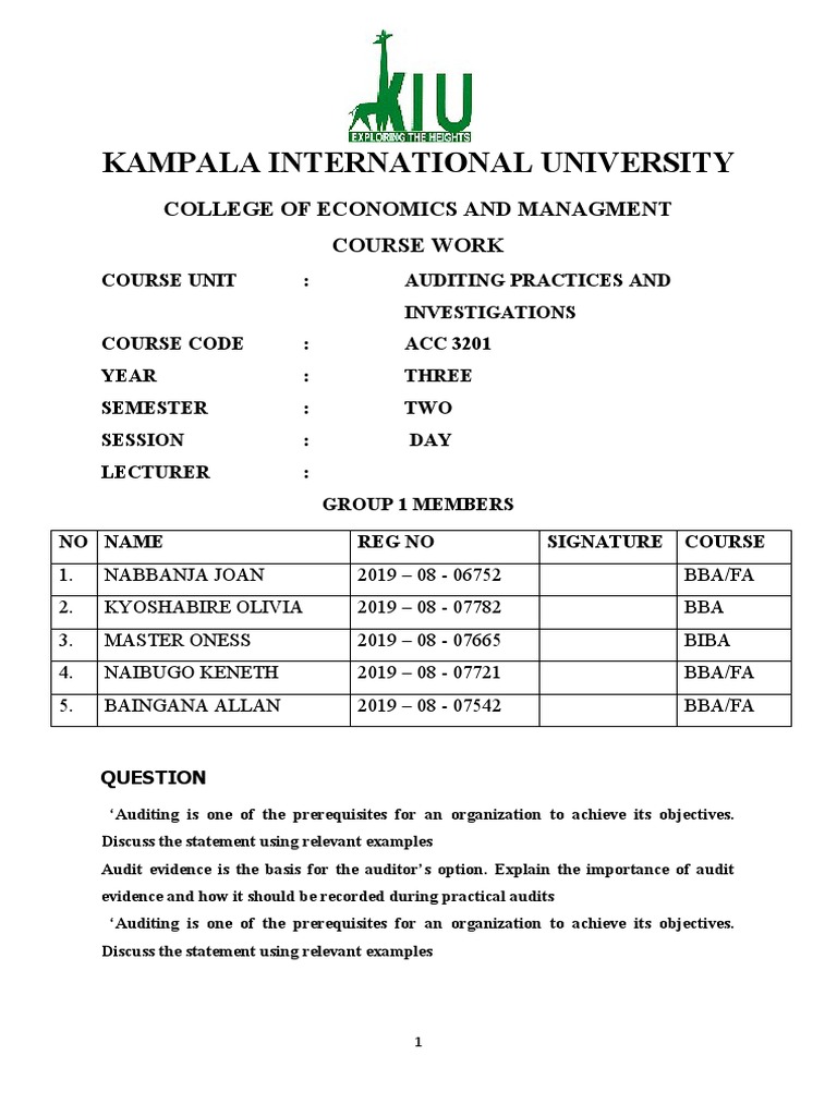 Auditing Pdf Audit Financial Audit