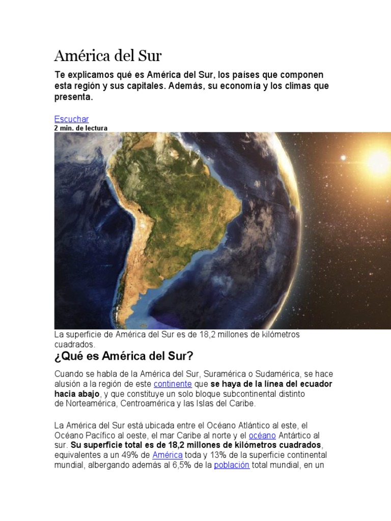 Información sobre América del Sur | PDF | América del Sur | Américas