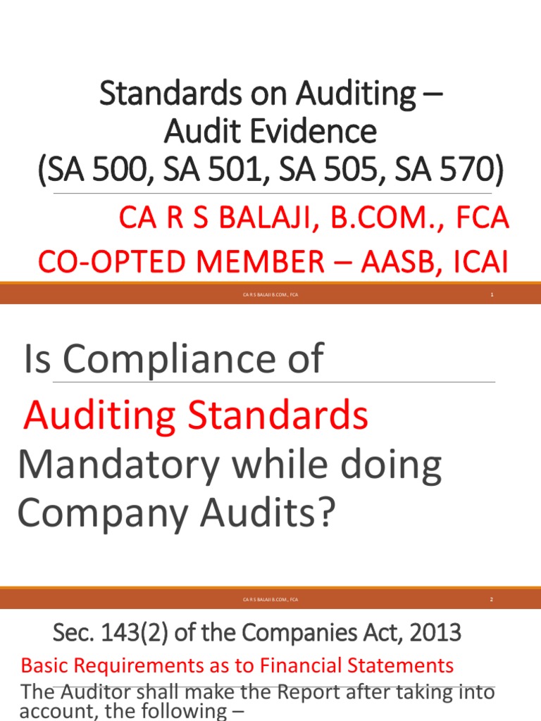 Audit Evidence Standards Overview | PDF | Going Concern | Audit