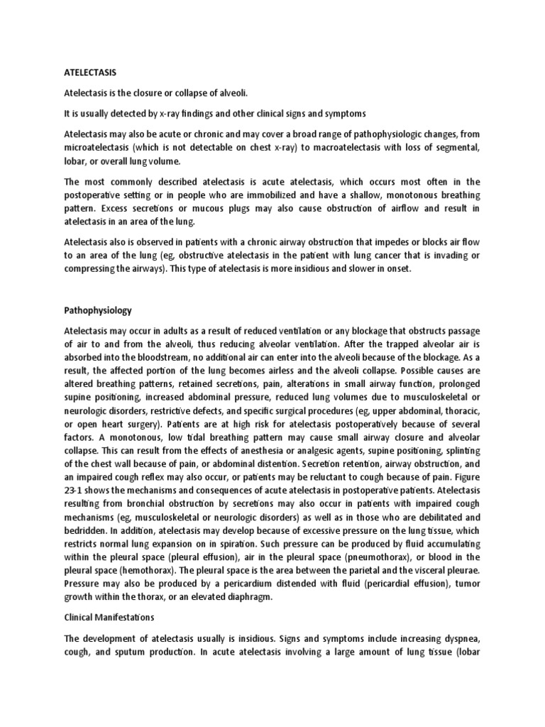 Atelectasis | PDF | Lung | Pulmonology
