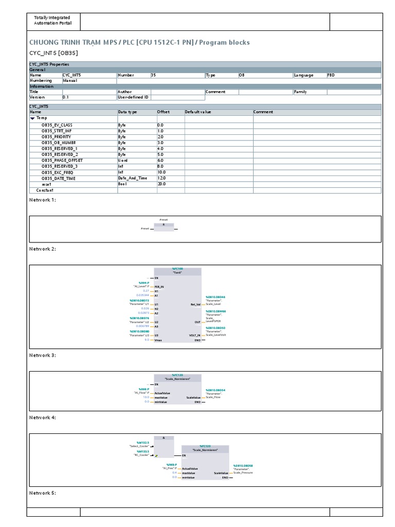 CHUONG TRINH TR M MPS / PLC (CPU 1512C-1 PN) / Program Blocks ... CHUONG TRINH TR M MPS / PLC (CPU 1512C-1 PN) / Program Blocks ...