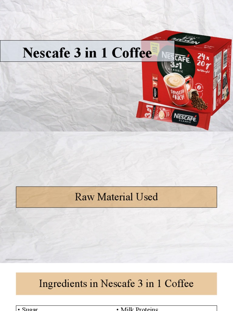 Nescafe 3 in 1 Coffee | PDF | Freeze Drying | Food And Drink