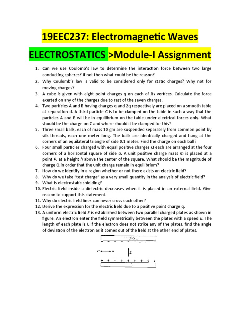 Electrostatics Module-I | PDF | Electric Field | Electric Charge