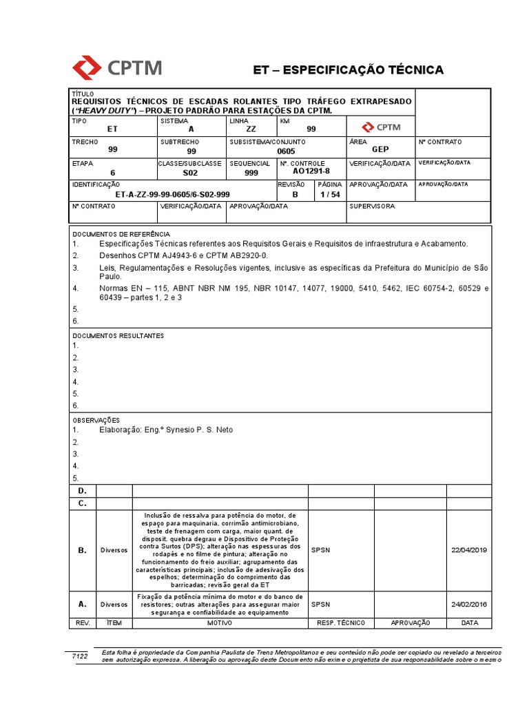 Ao1291-8 - RB - Requisitos Técnicos de Escadas Rolantes | PDF ...