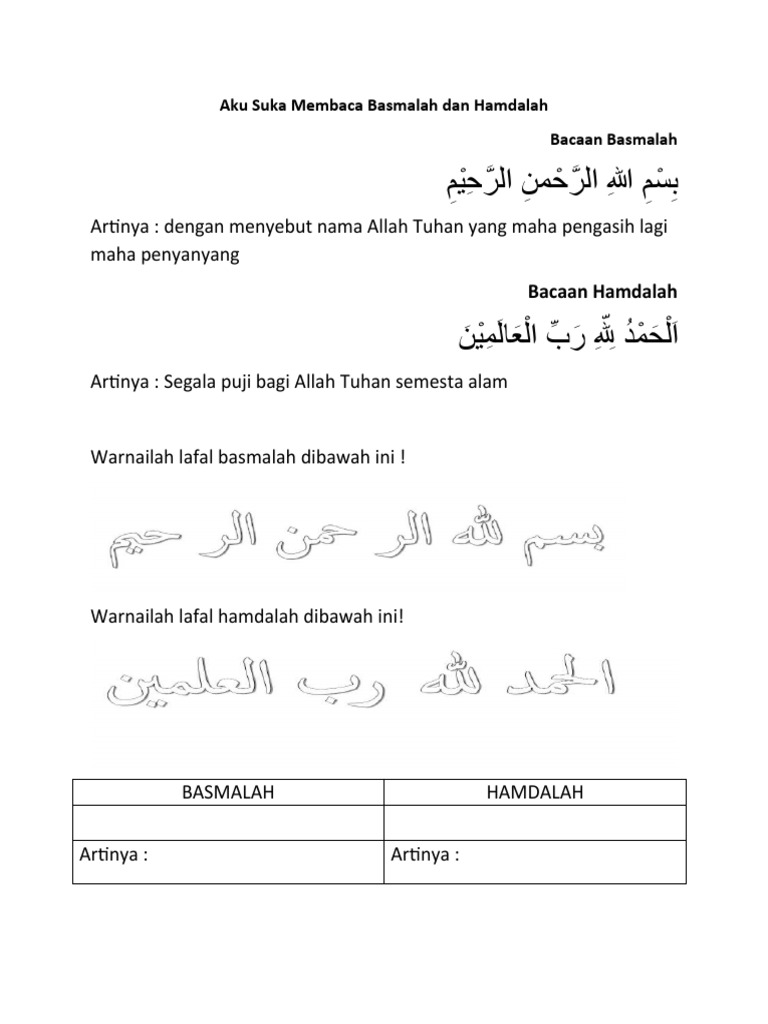 Aku Suka Membaca Basmalah Dan Hamdalah | PDF