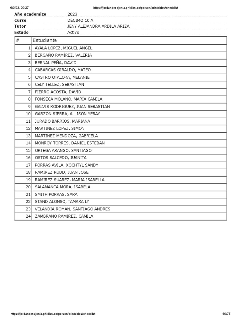 Listas 10mo Grado | PDF