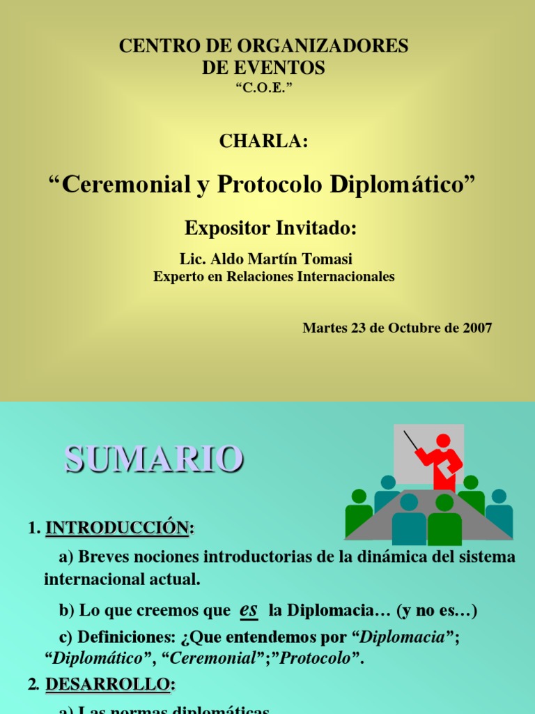 Ceremonial y Protocolo Diplomático | PDF | Diplomacia | Embajador