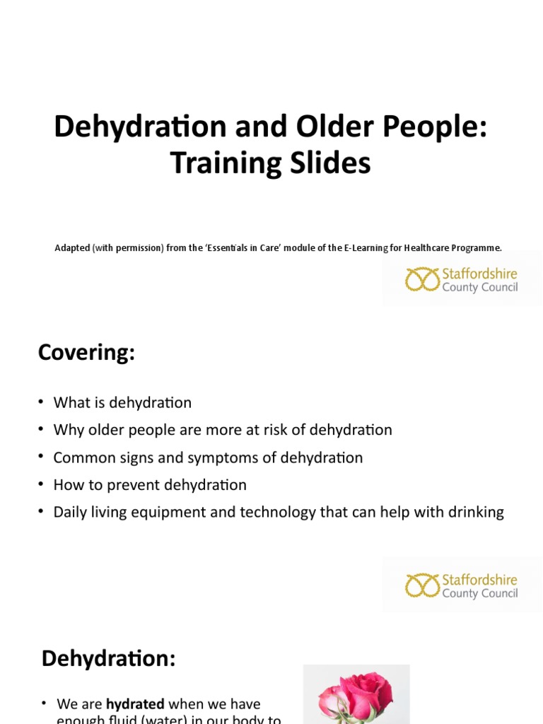 Dehydration and Older People Training Slides Updated Oct 21 | PDF ...