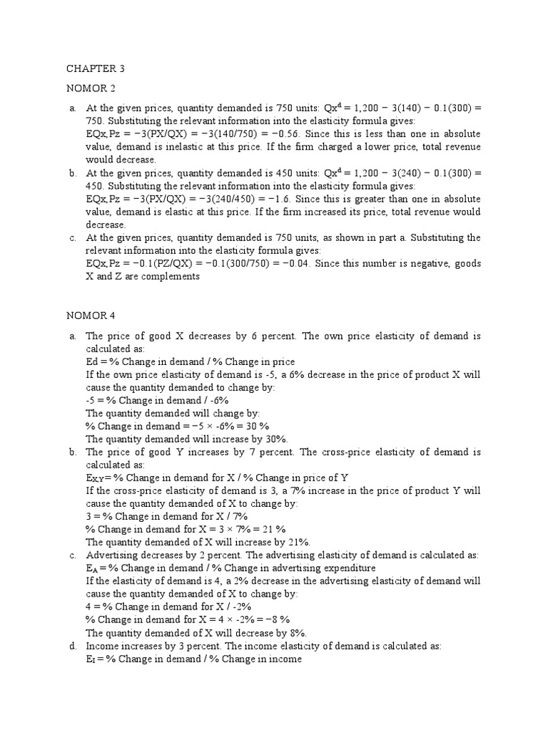 Analysis of Demand Elasticity, Consumer Preferences, and Budget Constraints | PDF | Demand ...