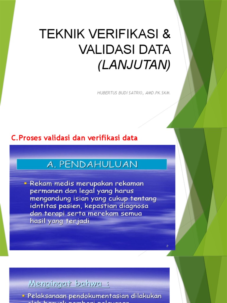 Validasi & Verifikasi Data Lanjutan | PDF