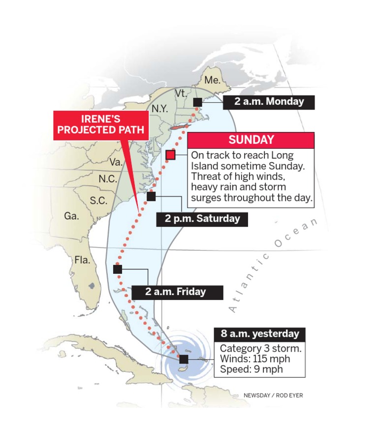 Hurricane Irene Projected Track | PDF | Tropical Meteorology ...