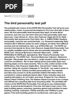 Bird Personality Test Free | PDF