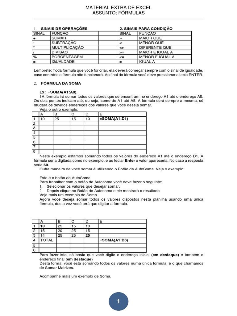 Lista de Exercicios Excel | PDF | Matriz (Matemática) | Cálculo