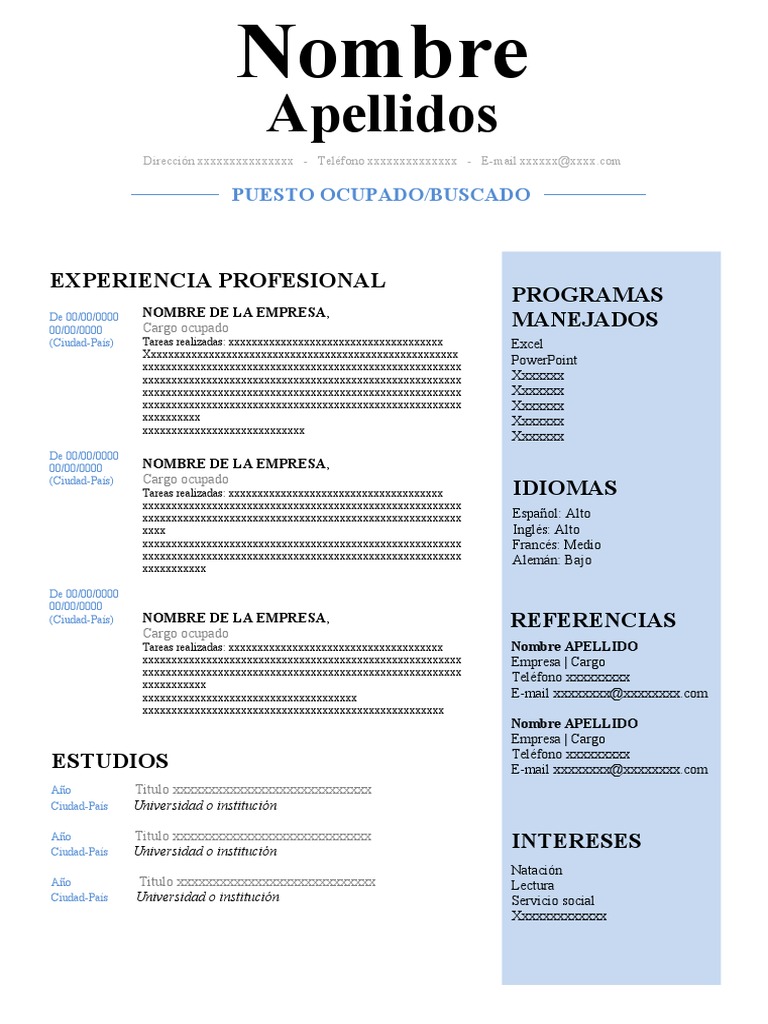Curriculum Vitae 4 | Descargar gratis PDF | Informática
