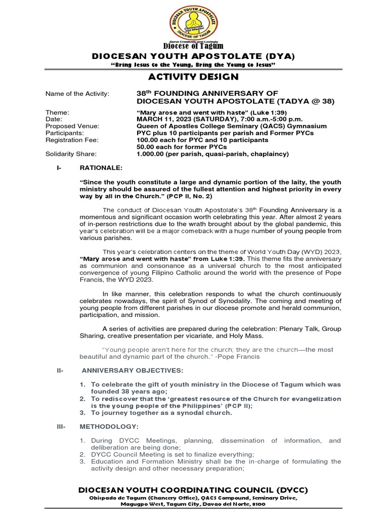 Activity Design | Download Free PDF | Christian Denominational Families ...