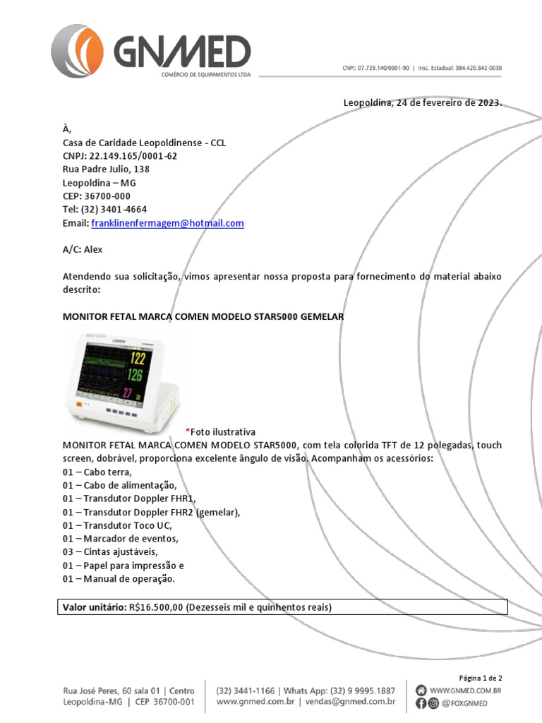 Cardiotocografo Star 5000 | PDF