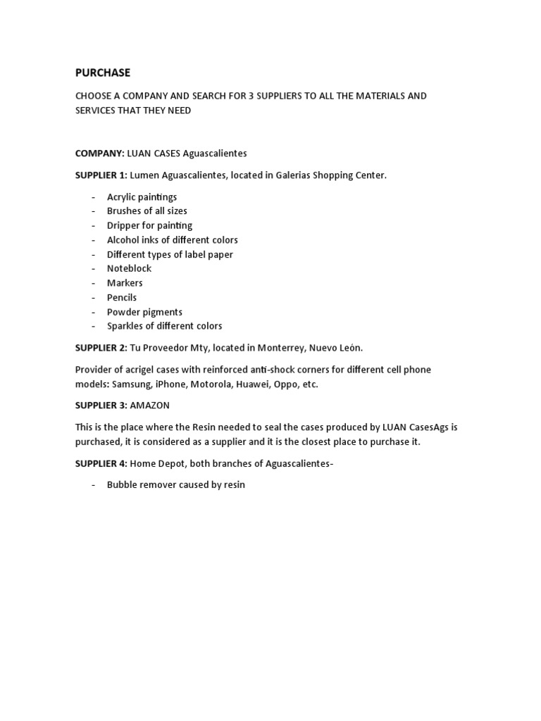 Evidence Purchase | PDF