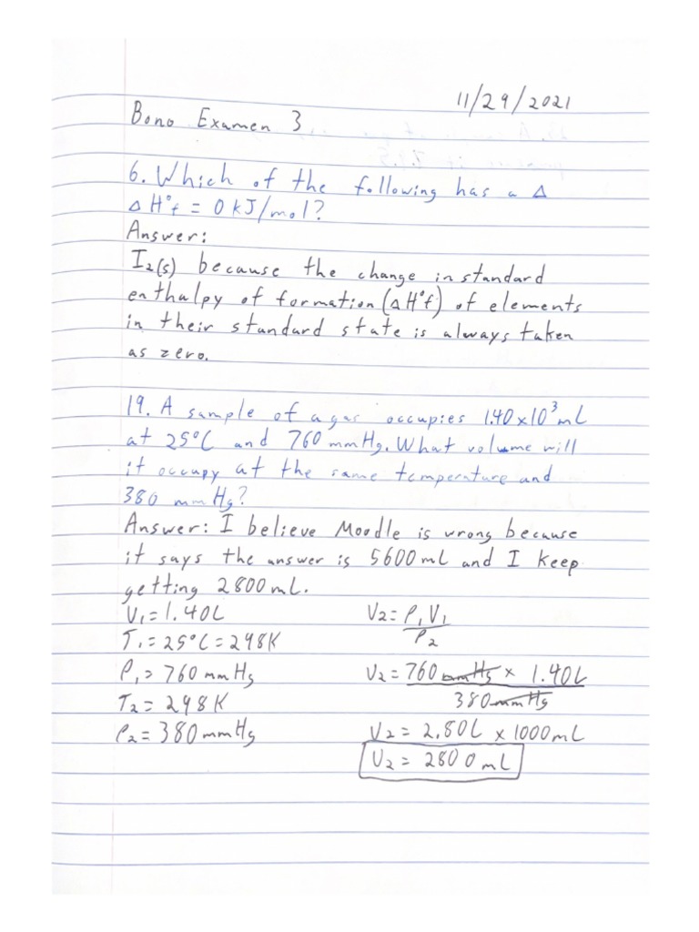 Bono Examen 3 Quim | PDF